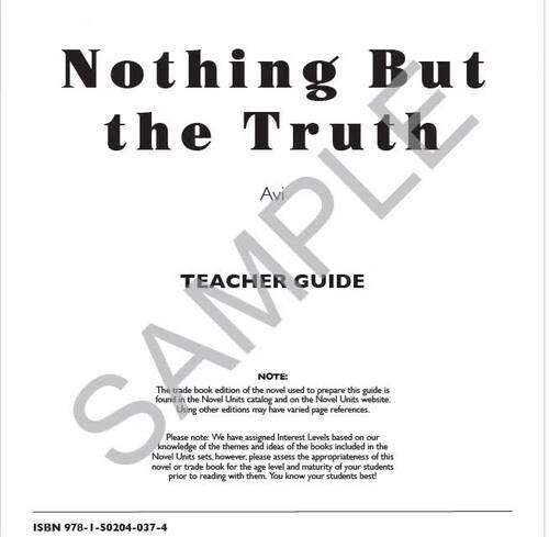 Nothing But the Truth Novel Units® Teacher Guide Novel Study | TPT