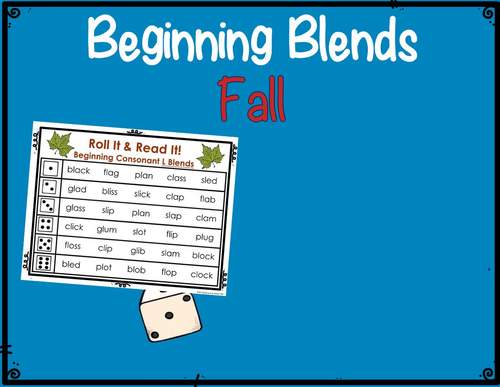 Beginning Consonant Blends Seasonal Roll It Read It Game Cards | TPT