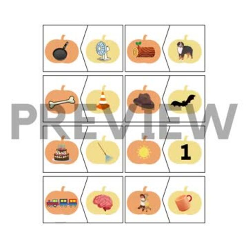 Pumpkin Rhyming Puzzle | Math Activity | Fall Theme | Pre-K by Peachy ...