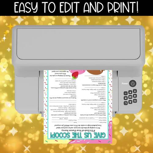 PTA End of Year Parent Survey Form, PTO Give us the Scoop Ice Cream ...