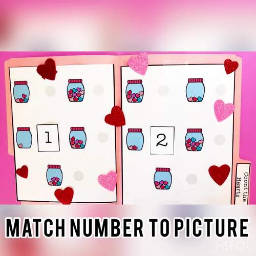 Valentines Day File Folders Counting 1-10 by Ms Gs Abilities | TPT