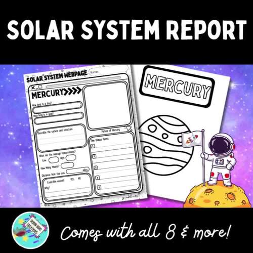 Solar System Research Project | Planet Reports Worksheets & Coloring ...