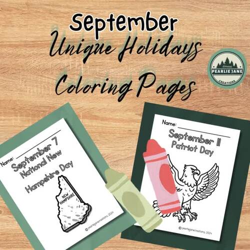 September Unique Holidays Coloring Pages Morning Work | TPT