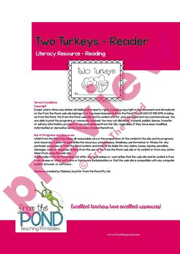 Turkey Emergent Reader | Thanksgiving Cut-and-Paste Activity by From ...