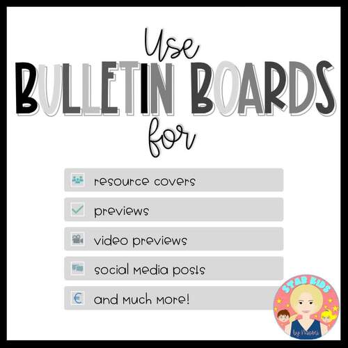 Black and White Bulletin Board Mock Ups | Photos | Clipart | TPT