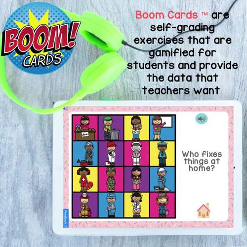 NO PRINT Answering WH Questions Collection Spring Puzzle Reveal Boom Cards