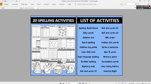 CHILDREN'S DAY SPELLING ACTIVITIES | WORD WORK | EDITABLE WORKSHEET by ...