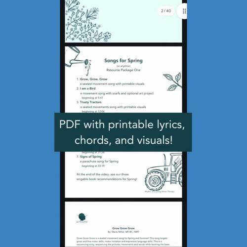 Songs for Spring Resource Package One by Music Therapy Resources