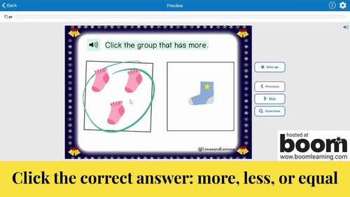 Winter More Less or Equal Comparing Numbers Digital Boom™ Cards | TPT