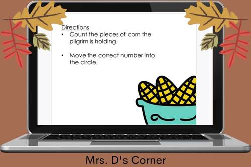 Thanksgiving Counting Corn Digital Activity | Distance Learning | TPT