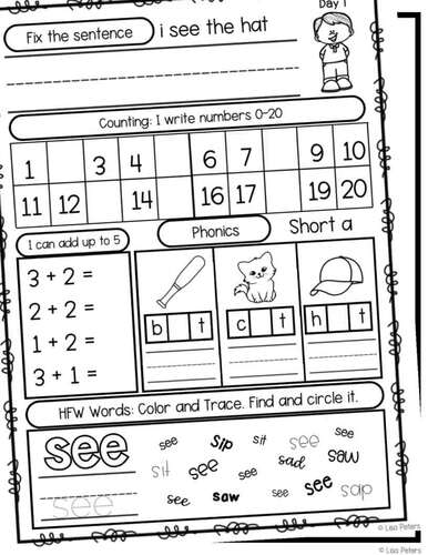 First Grade August Skills Packet | Benchmark Aligned Unit 1 | Back to ...