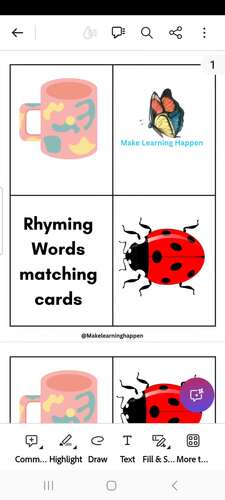 Rhyming words match by Make Learning Happen | TPT