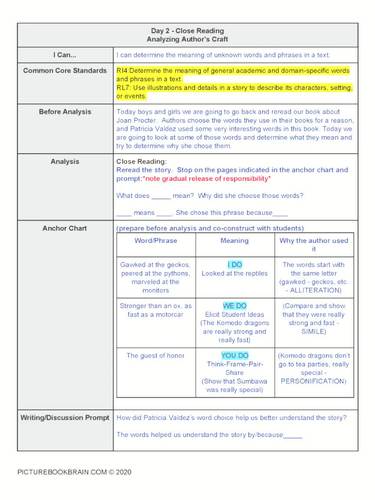 Joan Procter Dragon Doctor by Patricia Valdez Lesson Plan and Activities