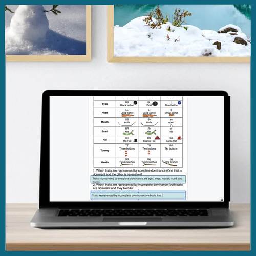 Winter Science Holiday Genetics Heredity Snowman Project Punnett Square ...