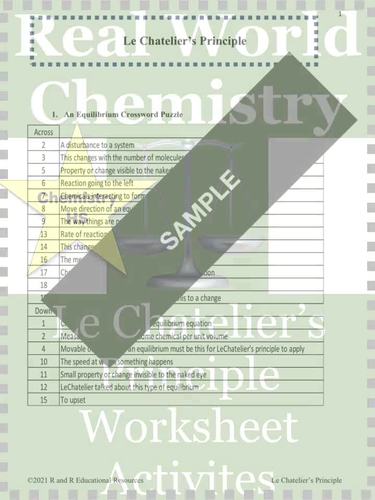 Le Chatelier’s Principle Activity Worksheet Solutions Included | TPT