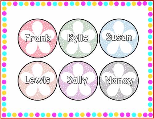 Printable Boho Spotty Student Name Tags, Boho Nametags, Door Display Tags