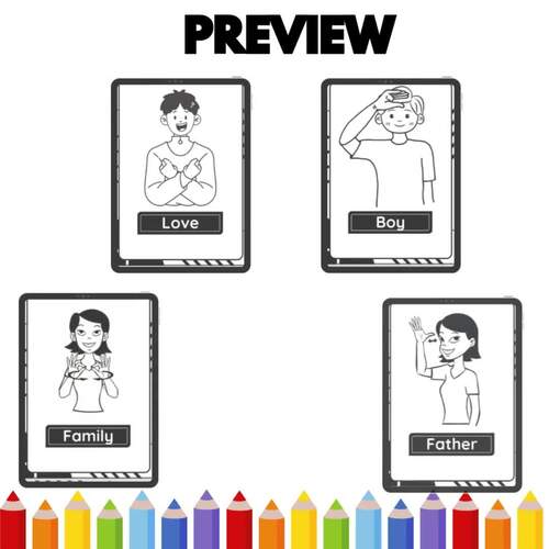 ASL Sign Language Posters, Common Words for Classroom Display by MoToT