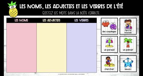 FRENCH Summer - Les verbes, les noms et les adjectifs - Distance Learning