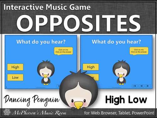 Winter Music Opposite High and Low Interactive Music Game {Dancing Penguin}