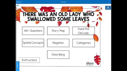 There Was An Old Lady Who Swallowed Some Leaves Book Companion Boom Cards