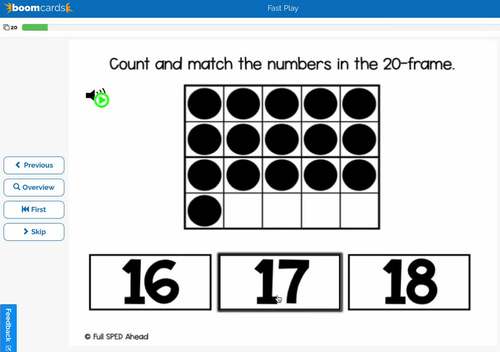 20 Frames Counting Numbers 0-20 Boom™ Cards Activity | TPT