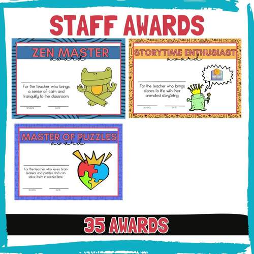 STAFF AWARDS, END OF THE YEAR AWARDS TEACHER AWARDS by Teaching From ...