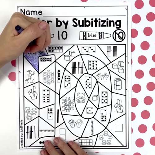 Color by Code Number Sense Subitizing Activity and Worksheets | TPT