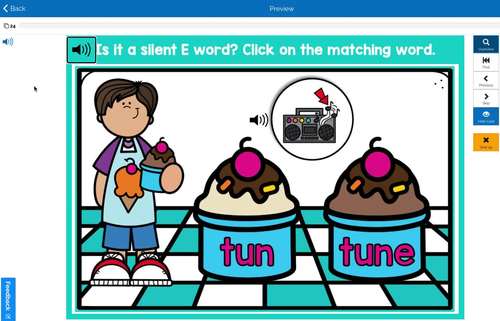 CVC CVCe Words Short Bossy Magic Silent E Long Vowel U Boom Cards