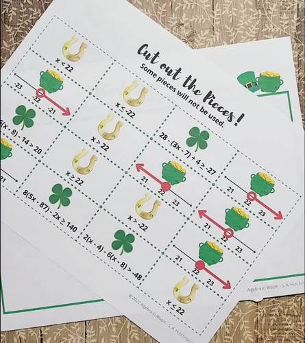 St. Patrick's Day Math Mix & Match // Solving Algebraic Multi Step ...