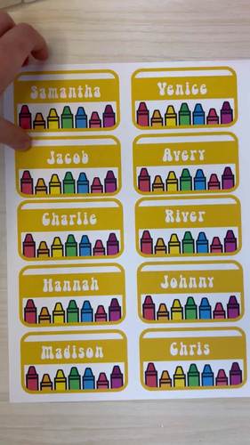 Editable Crayon Box Labels Retro Theme by Preschool Packets | TPT