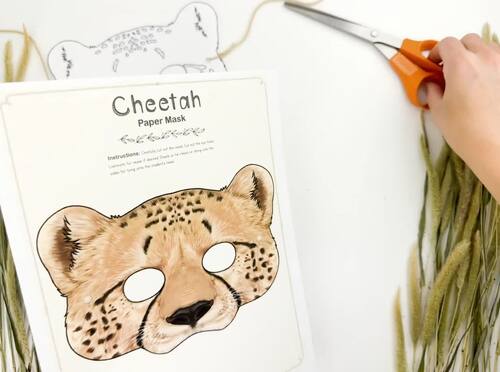 Cheetah | Paper Mask | Printable Craft Template | Cheetahs by Simply ...