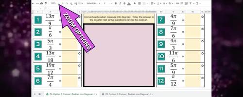 PIXEL ART: Converting Radian to Degree (Level 1) by Never Give Up on Math