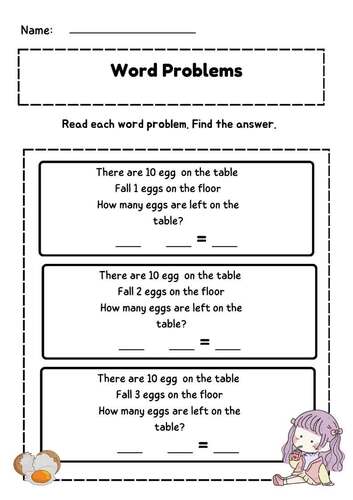 1st Grade Word Problems Math Worksheets Addition & Subtraction within 20