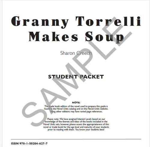 Granny Torrelli Makes Soup Novel Units® Student Packet Novel Study