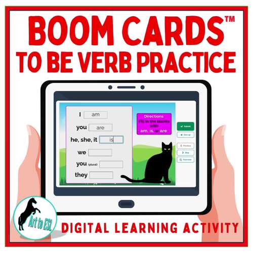 To Be with Contractions - Verb Practice - BOOM CARDS™ ESL by Art to ESL