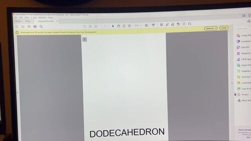 Dodecahedron 3D Shape Digital Model for Smartboards or Whiteboards