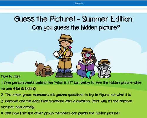 Guess the Picture Summer Edition Boom Cards™ Speech Language Therapy ...