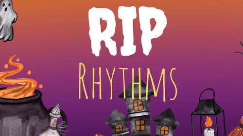Halloween Rhythms & Movement with Music: VIDEO & Cards for Rest Rhythms