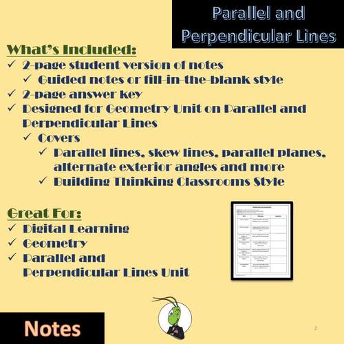 Parallel Lines and Transversals Geometry Guided Notes Parallel and ...