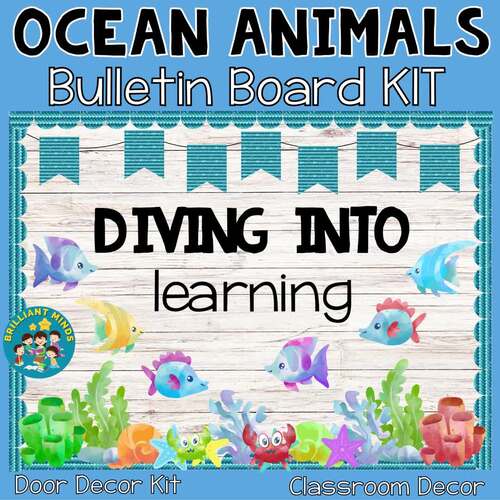 Ocean Animals Bulletin Board Kit or Door Decor |Summer Under Sea ...