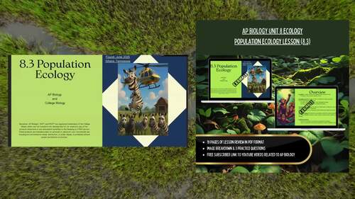 AP Biology UNIT 8 Ecology 8.3 Population Ecology Lesson Guide | TPT