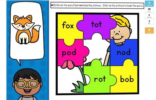 CVC Words Mystery Puzzle for Short Vowel o Boom™ Cards by Primary Tidbits