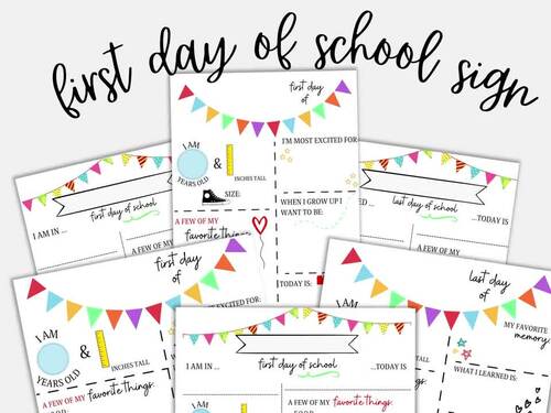 First Day / Last Day of School Signs | Pre-K to 12th | Fill-In Yearly ...