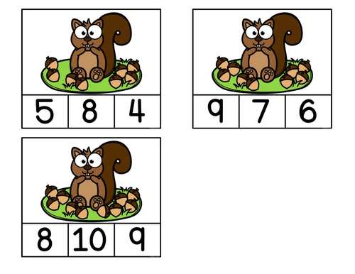 TARJETAS PARA CONTAR DE OTOÑO 0 AL 10 by sheetworm | TPT