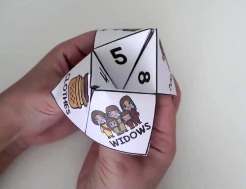 Story of Dorcas Bible Cootie Catcher Craft for Sunday School or Homeschool