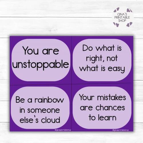 Motivational Cards for Students by GinasPrintableShop | TPT