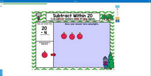 Subtraction Within 20 Christmas Math Activities Boom Cards by First ...