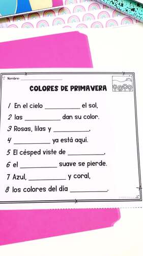 Spring Poems in SPANISH | Poemas de Primavera - Actividades de Comprension