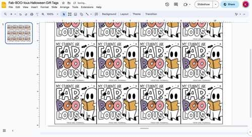 My Students are Fab BOO Lous Halloween Gift Tags by Kimberly Thornhill