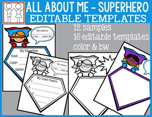 All About Me Superhero Theme by Catherine S | TPT